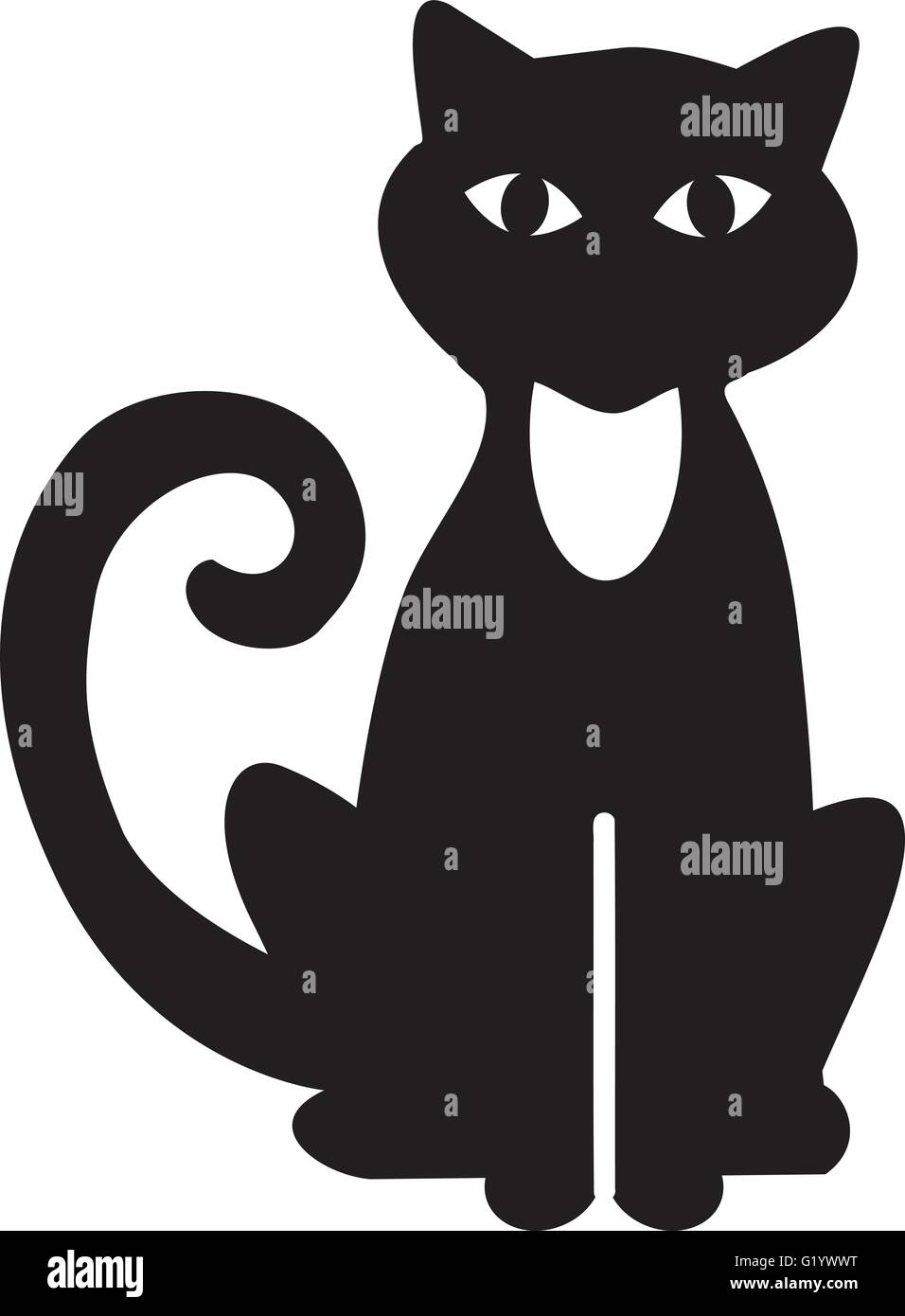 Sitting Cat Pictogram Stock Vector Image & Art - Alamy