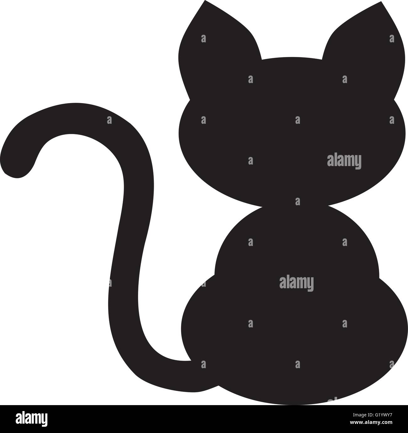 Sitting cat pictogram Stock Vector Images - Alamy