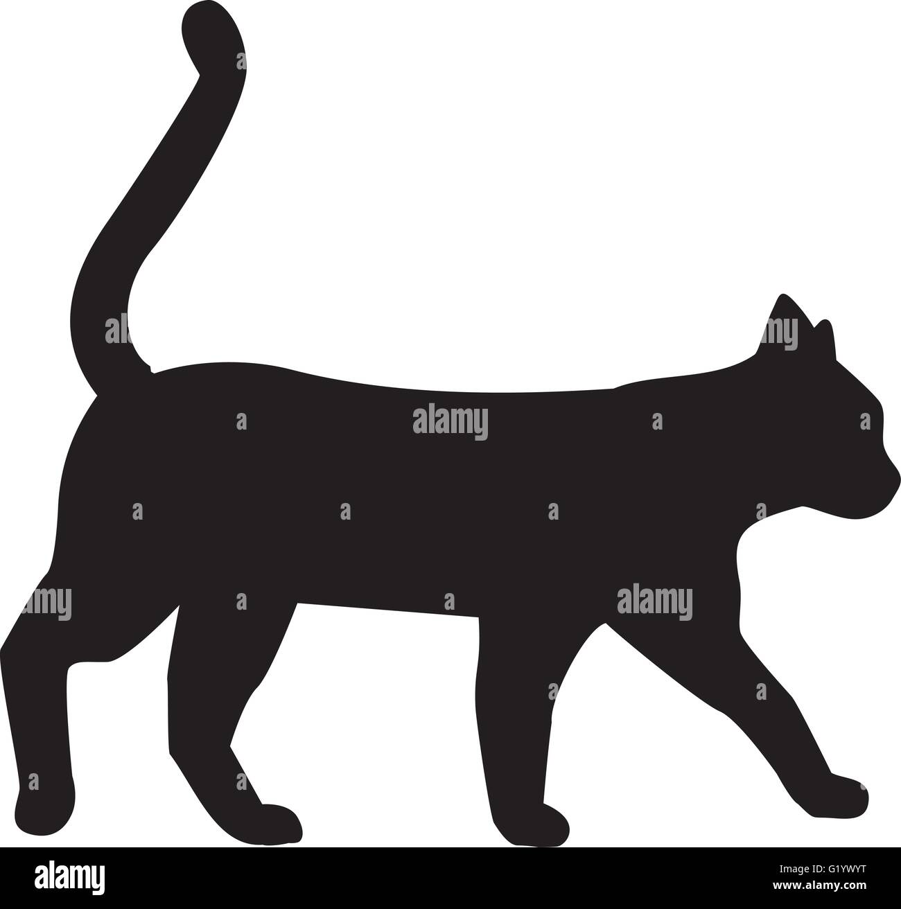 Silhouette walking cat Stock Vector Image & Art - Alamy