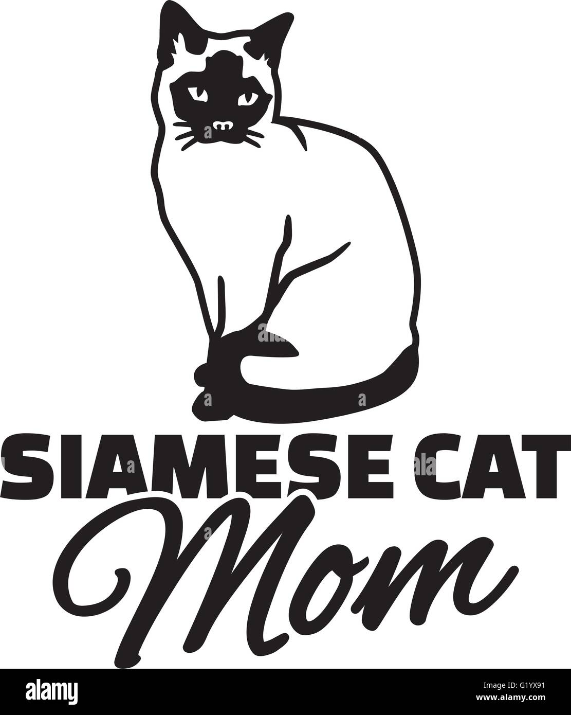 Siamese cat Mom Stock Vector Image & Art - Alamy