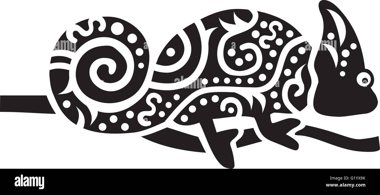 Chameleon with ethno pattern Stock Vector Image & Art - Alamy