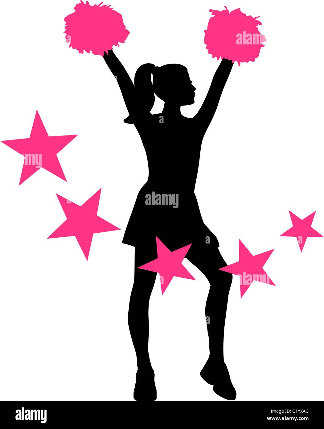 Cheerleader with pink stars Stock Vector Image & Art - Alamy