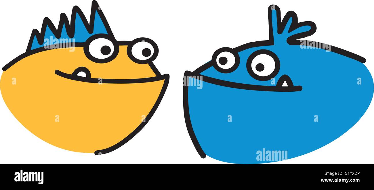 Two monster looking at each other Stock Vector Image & Art - Alamy