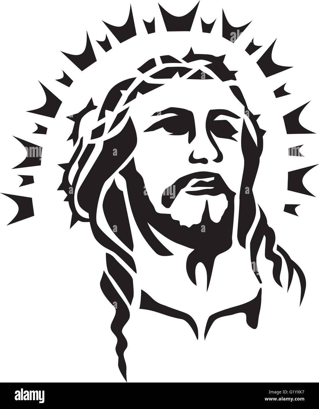 Jesus christ head with halo Stock Vector Image & Art - Alamy