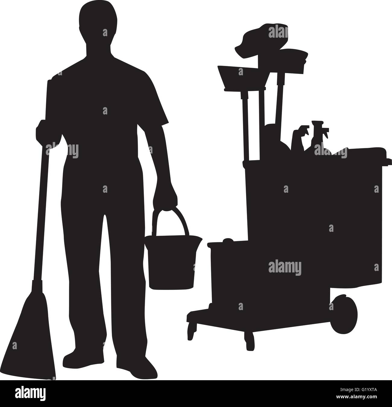 Cleaning Man Worker Stock Vector Image & Art - Alamy