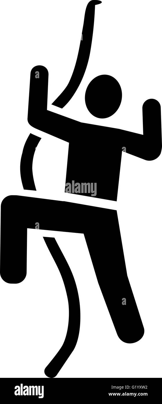 Climbing man with rope pictogram Stock Vector Image & Art - Alamy