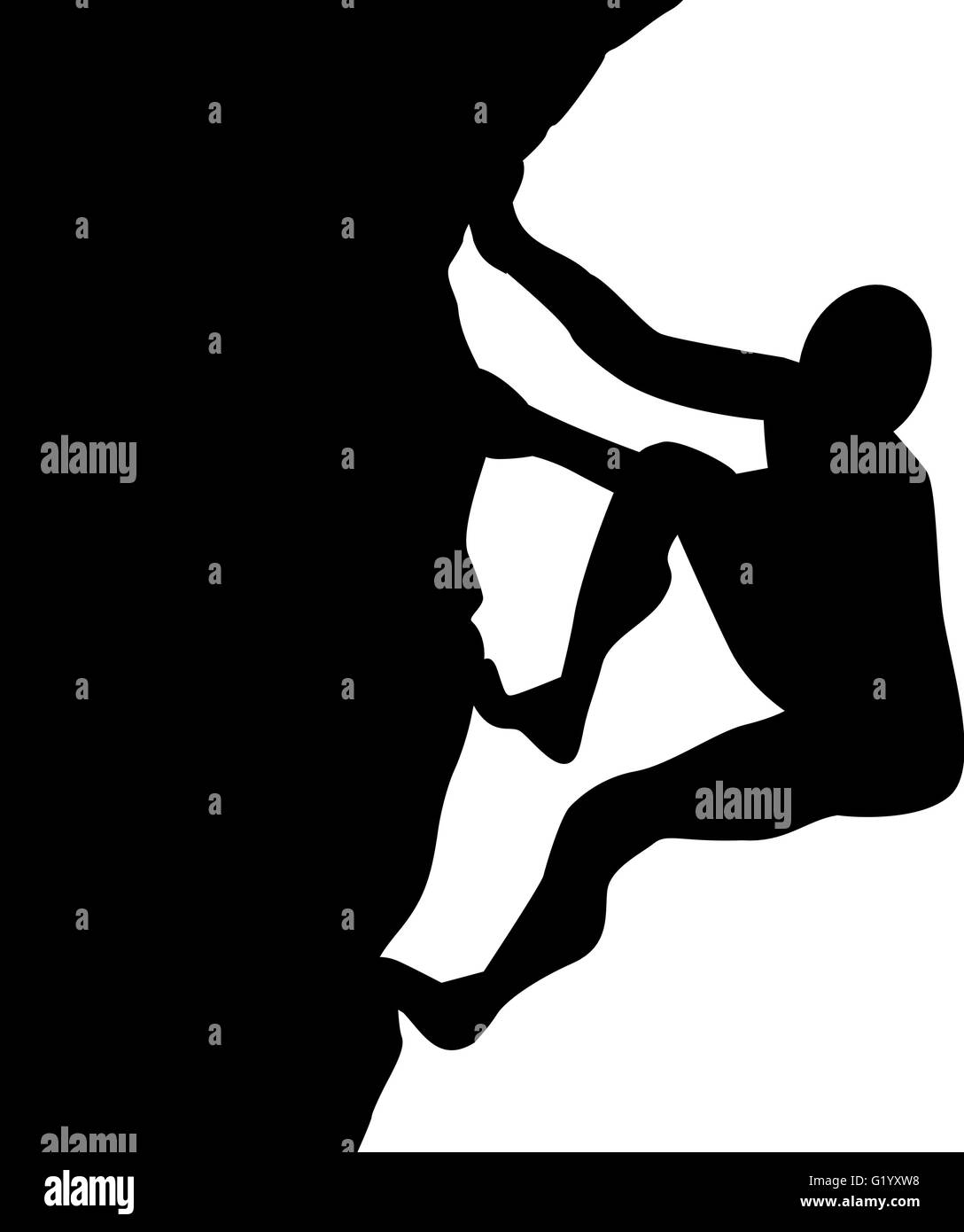 Rock climbing logo man climb Black and White Stock Photos & Images - Alamy