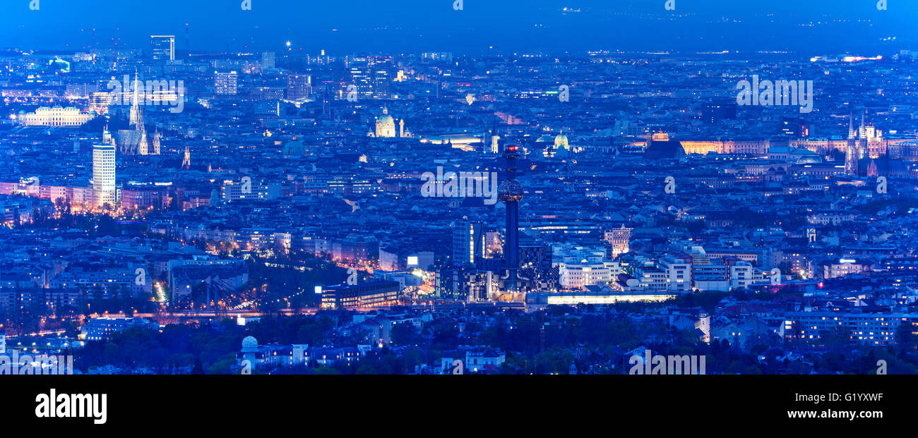 Vienna night aerial hi-res stock photography and images - Alamy