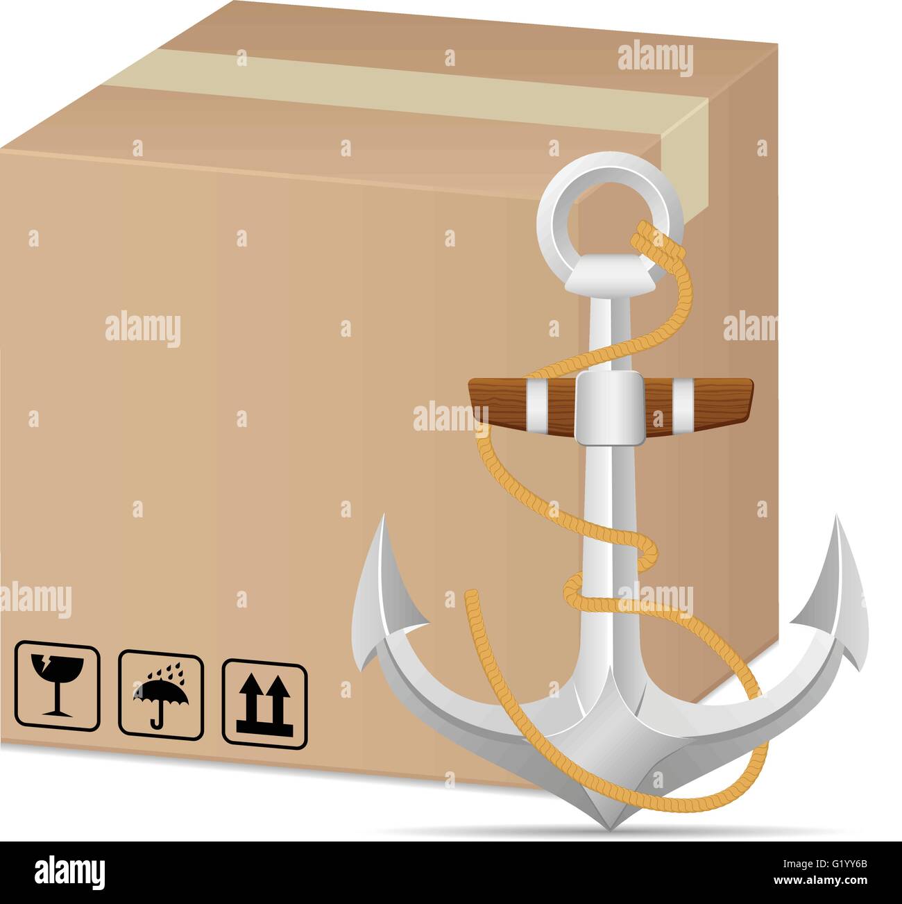 Anchor on cargo ship Stock Vector Images - Alamy