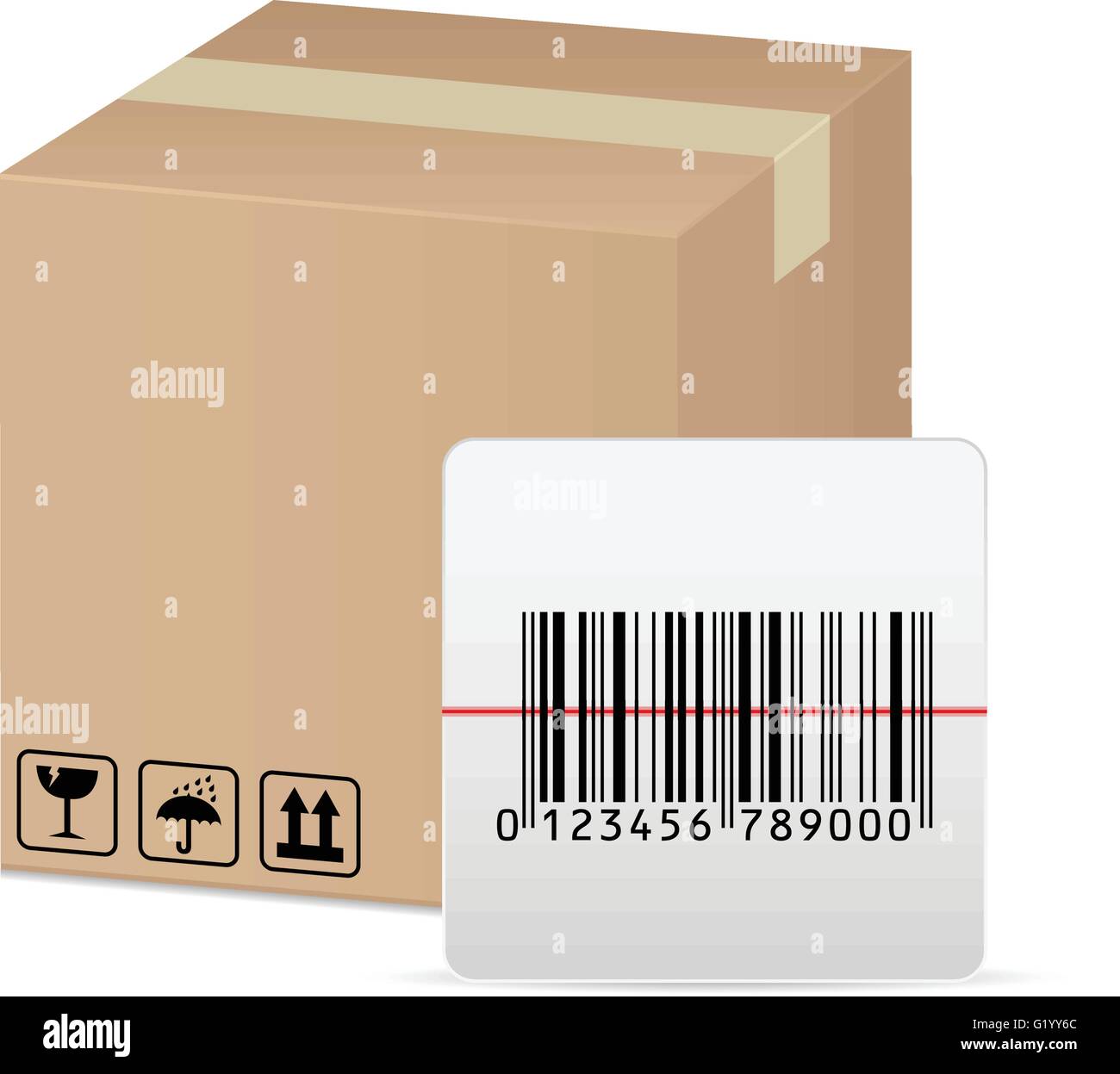 box and bar code on a white background Stock Vector Image & Art - Alamy