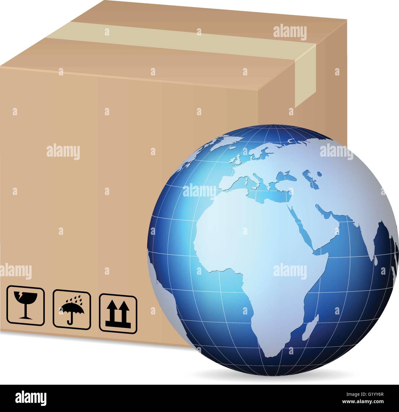 box and world globe on a white background Stock Vector Image & Art - Alamy