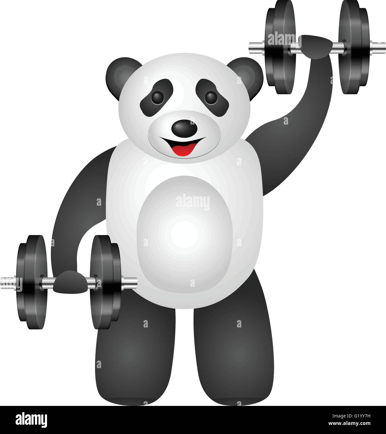 panda dumbbell on a white background. Vector illustration Stock Vector ...