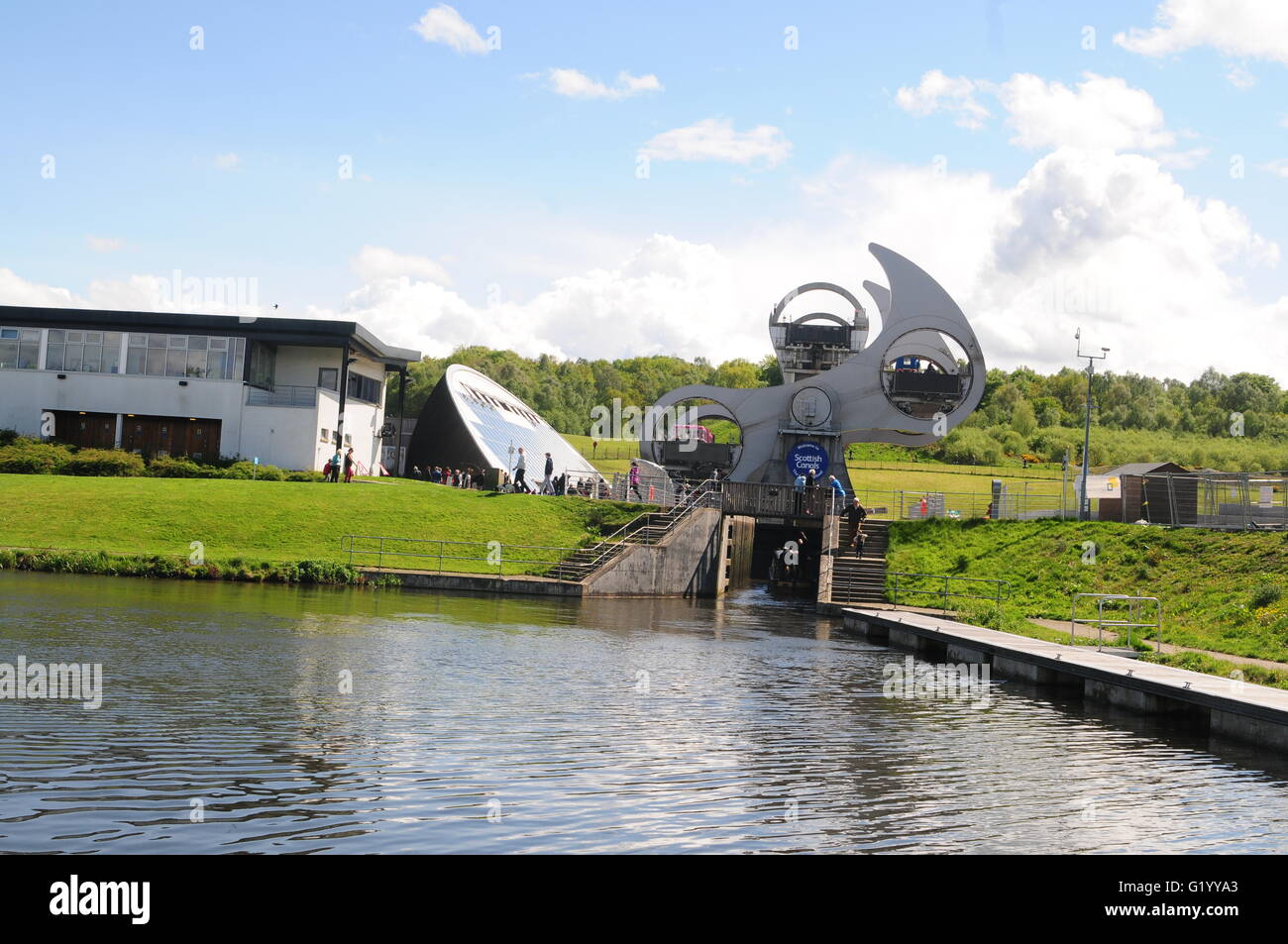 Falkirk wheel and visitor center Falkirk Central Scotland Stock Photo ...