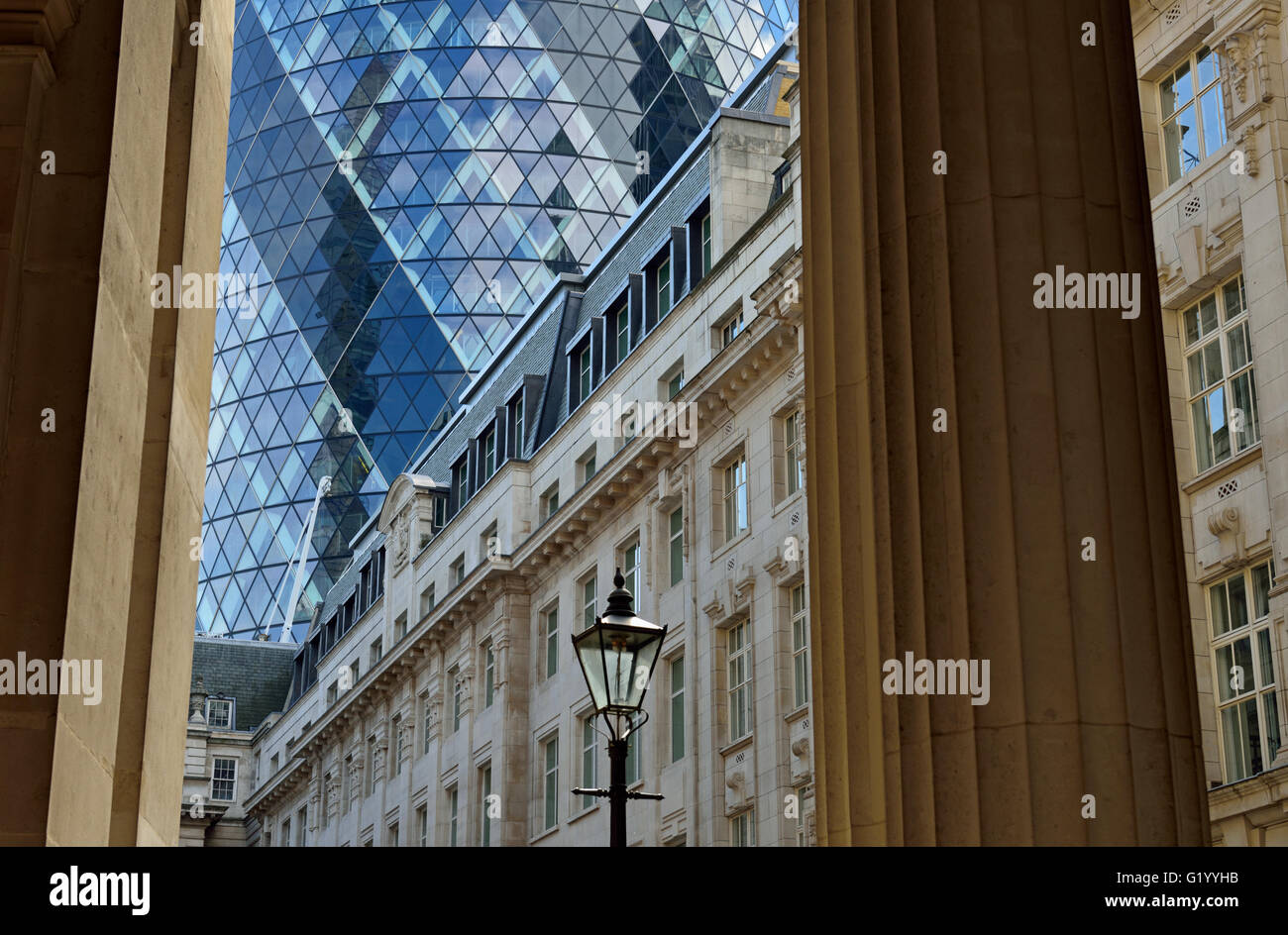 Gherkin viewed from St Helen's Place, Bishopsgate, London, United ...