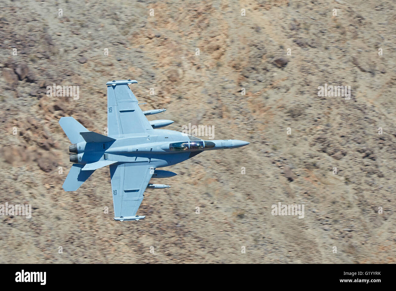 US Navy EA-18G Super Hornet, Growler, Jet Fighter Flying At Low Level ...