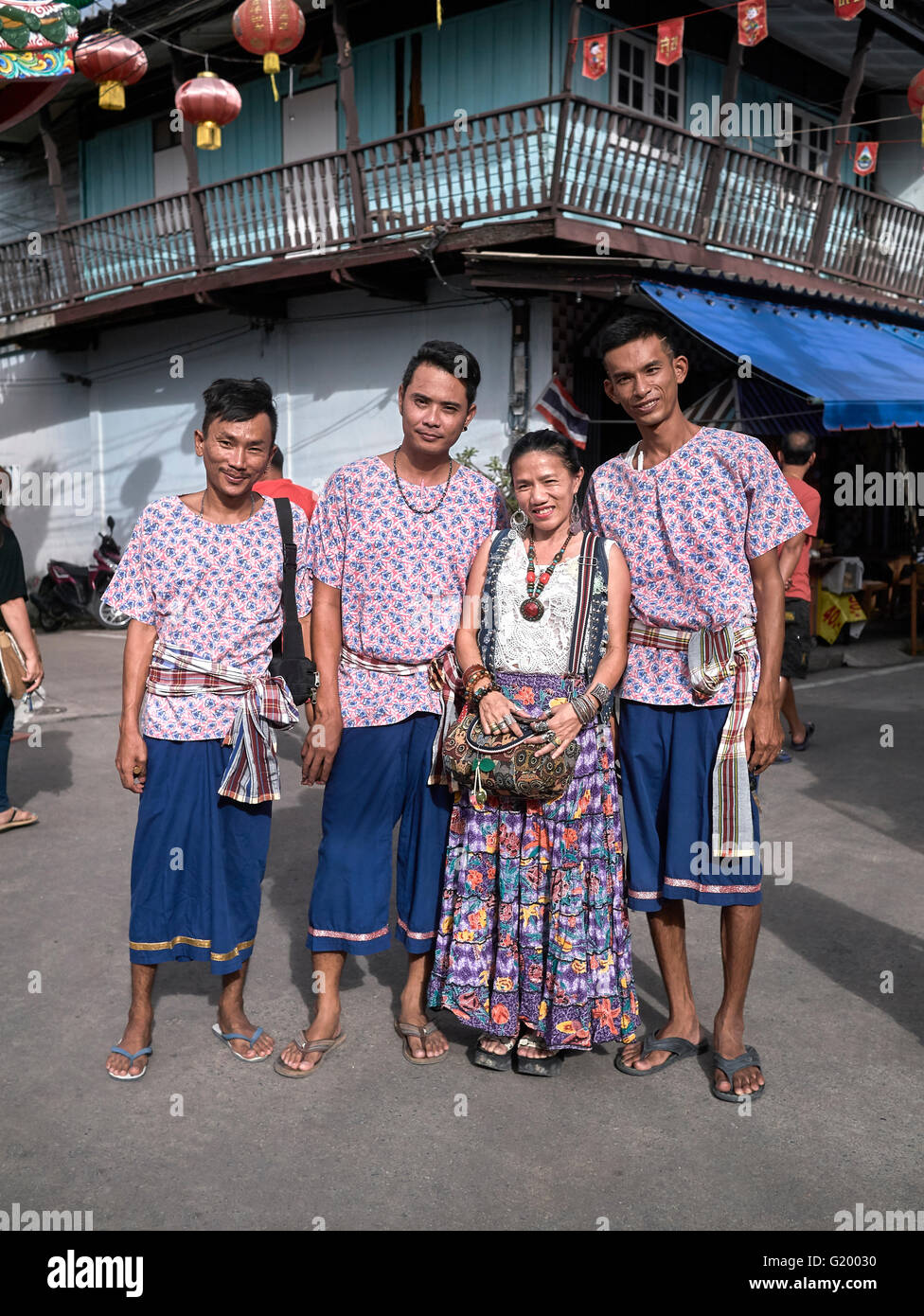 Thailand family group in traditional northern rural dress. Thailand S ...