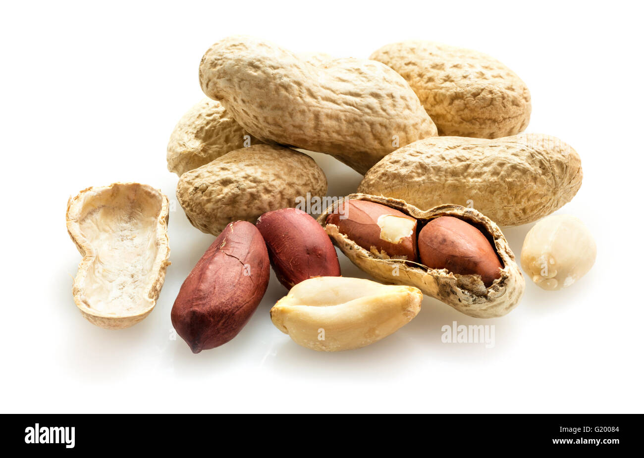 groundnut in the skin close-up on a white background Stock Photo - Alamy