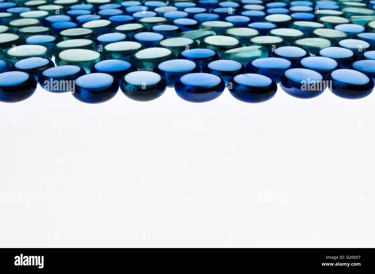 small blue glass hemispheres for a geometric composition and ...