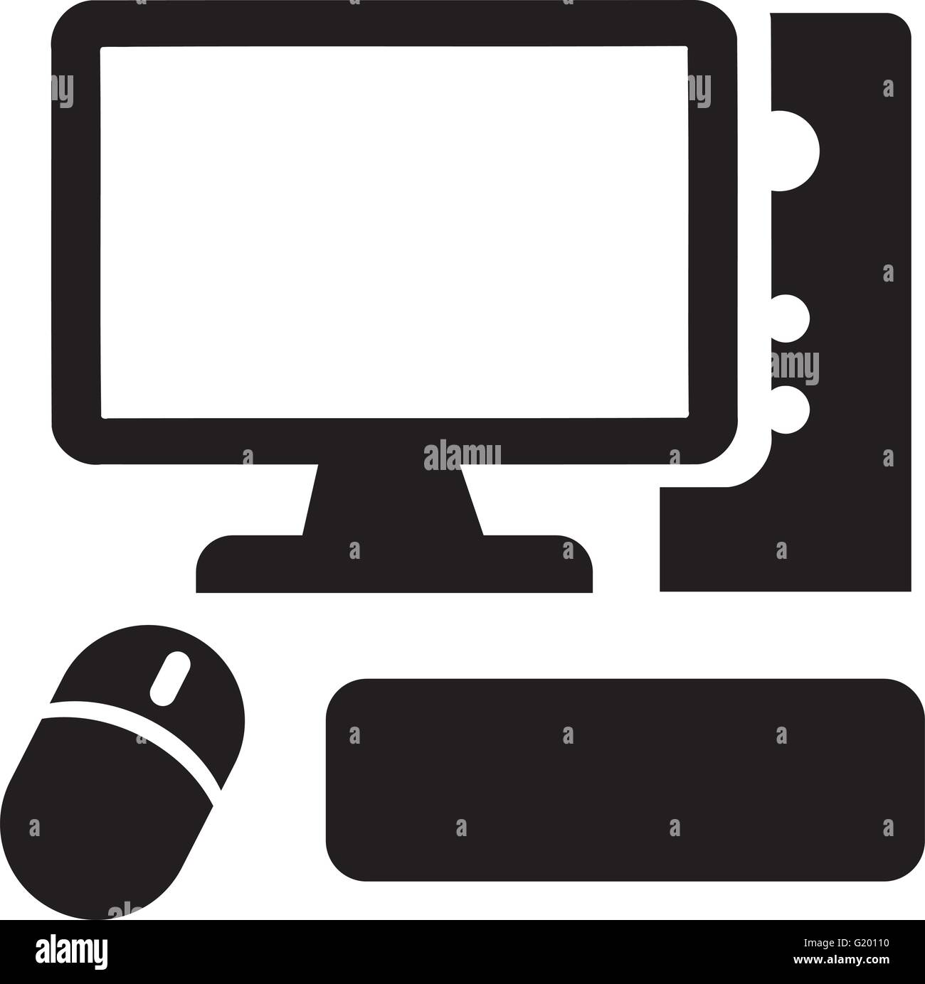 Computer icon with mouse and keyboard Stock Vector Image & Art - Alamy