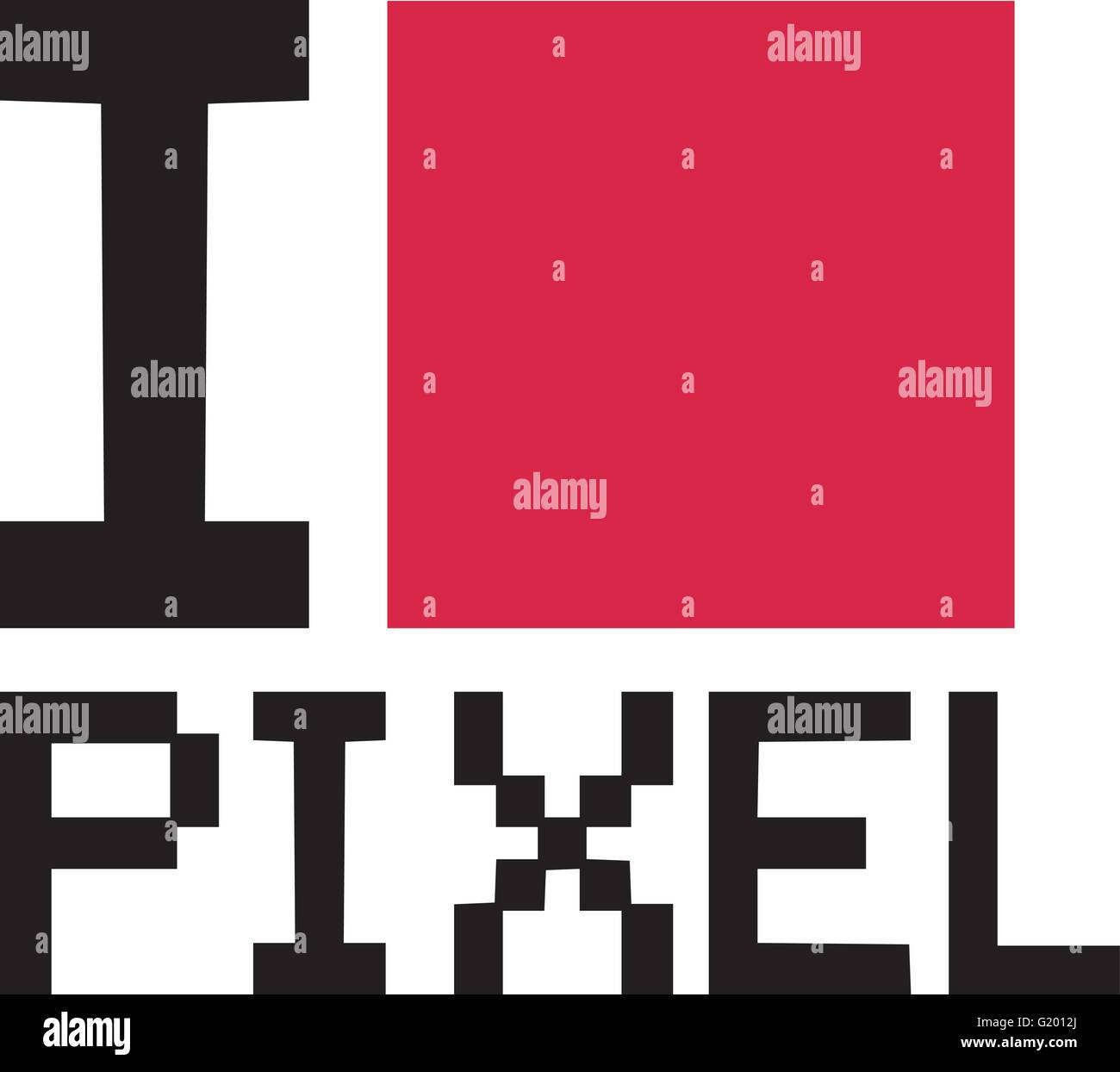 I love pixel with red square Stock Vector Image & Art - Alamy
