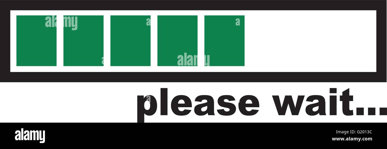 Please wait - green Loading bar Stock Vector Image & Art - Alamy