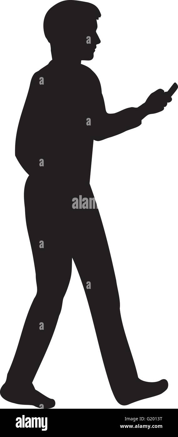 Smartphone people silhouette Stock Vector Images - Alamy