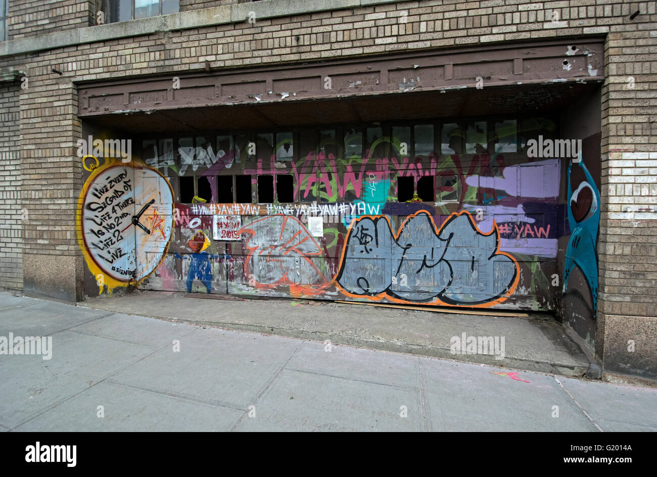 An abandoned condemned building with graffiti on Nepperhan Street in ...