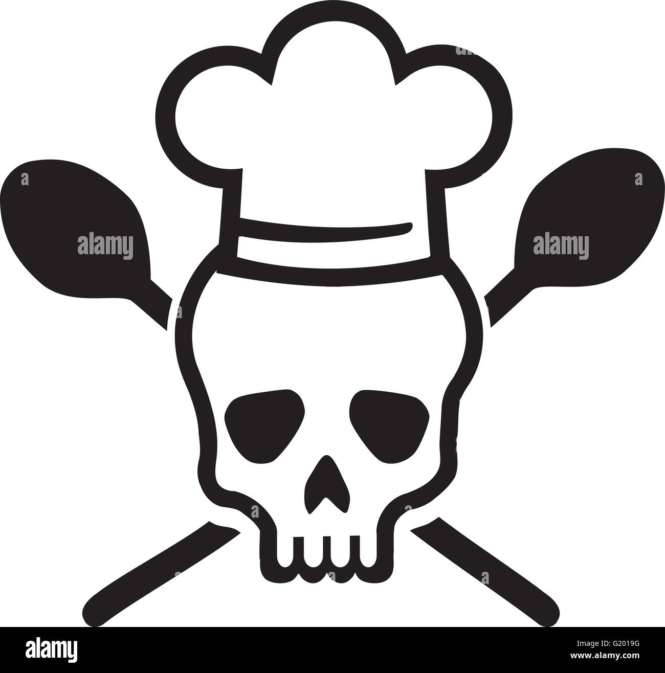Skull with Cooking Spoons and hat Stock Vector Image & Art - Alamy