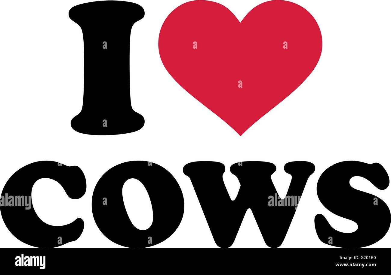 I love cows Stock Vector Image & Art - Alamy