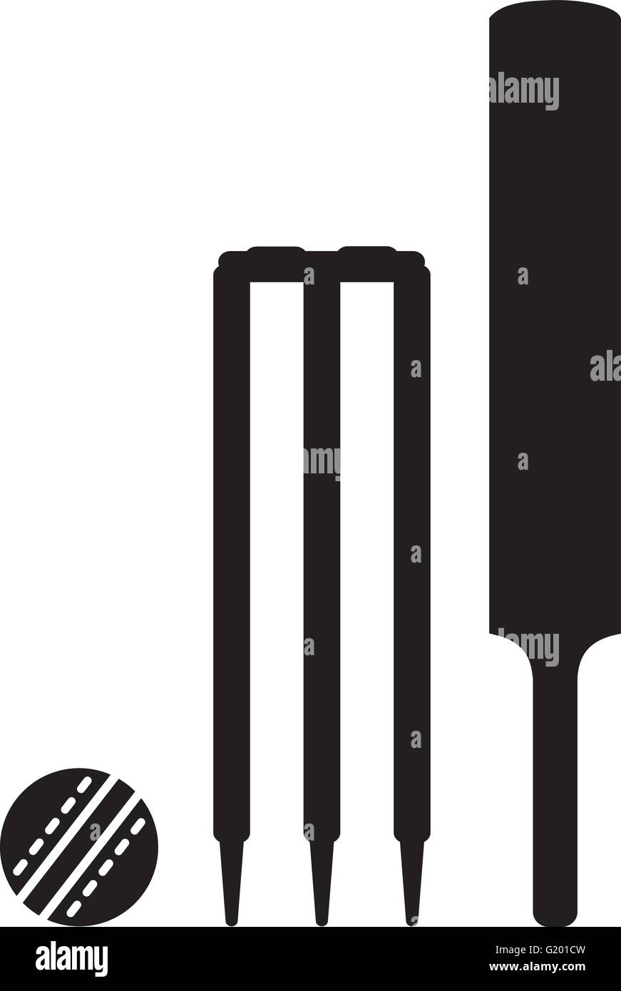 Cricekt Bat Ball Wicket Stock Vector Image & Art - Alamy