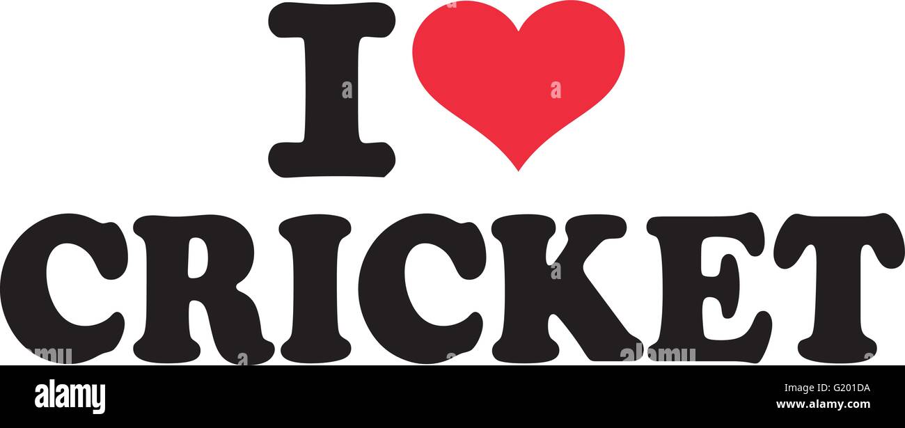 I love Cricket Stock Vector Image & Art - Alamy