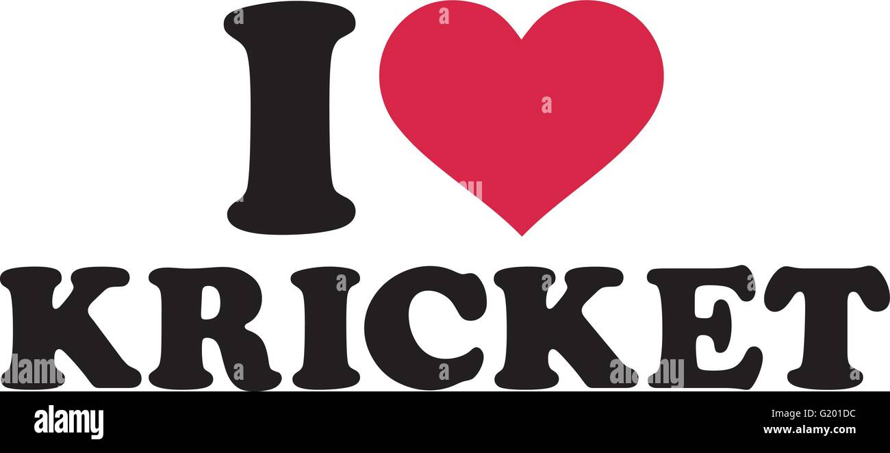 I love cricket Stock Vector Image & Art - Alamy