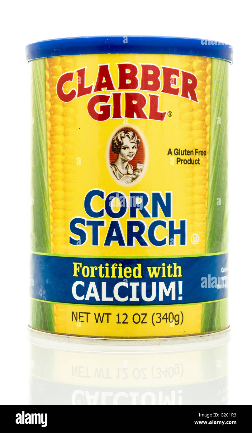 Winneconne, WI - 19 May 2016: Container of Glabber girl corn starch ...
