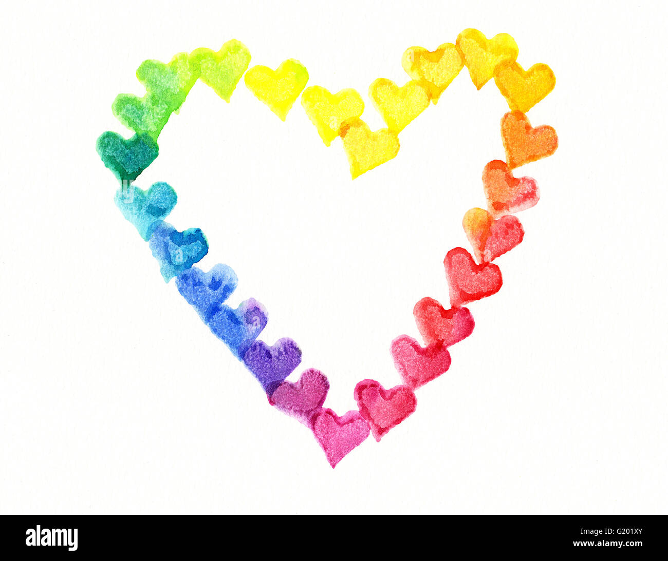 Orange heart shape watercolor painting hi-res stock photography and ...