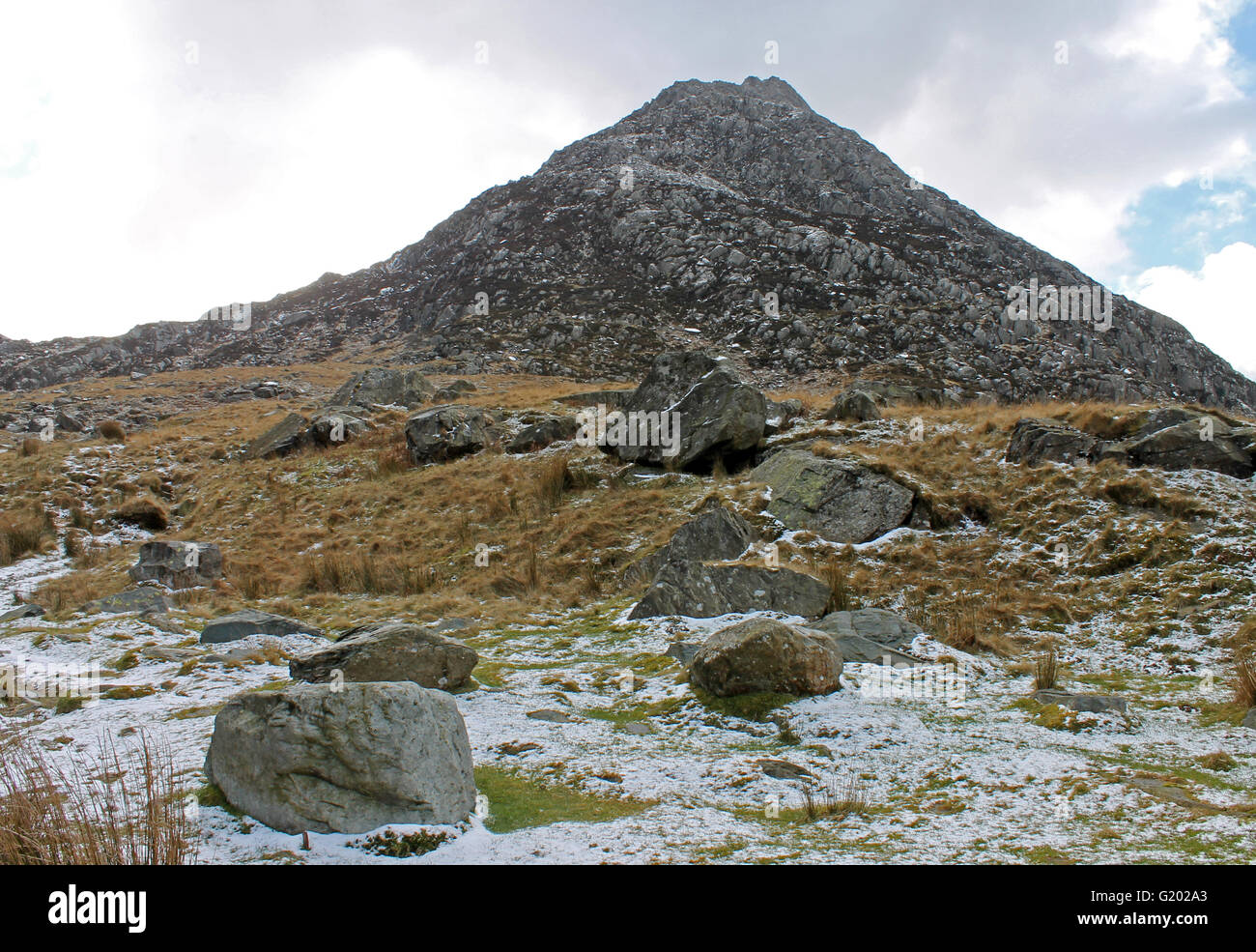 Tryfan mountain in the Ogwen valley Snowdonia National Park Stock Photo ...