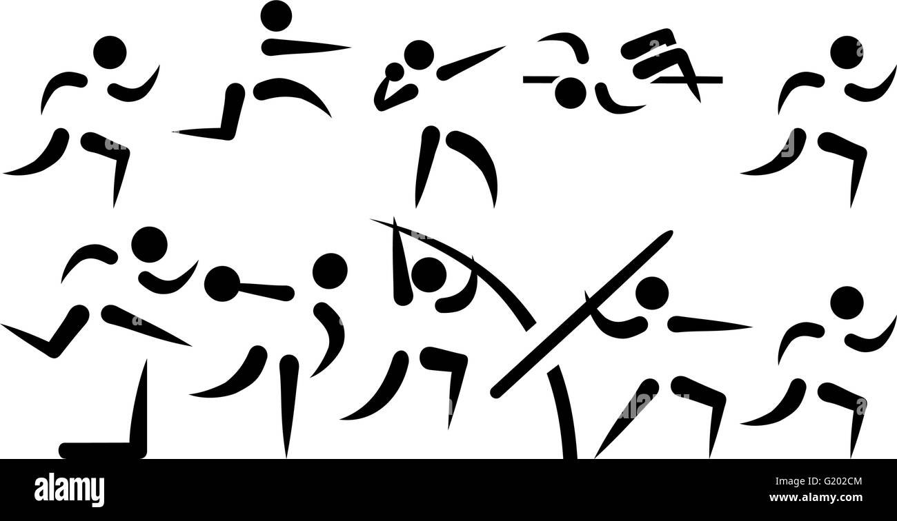 Athletics icon set decathlon hi-res stock photography and images - Alamy