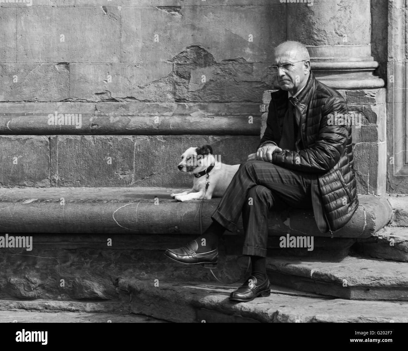 lone man and dog Stock Photo - Alamy