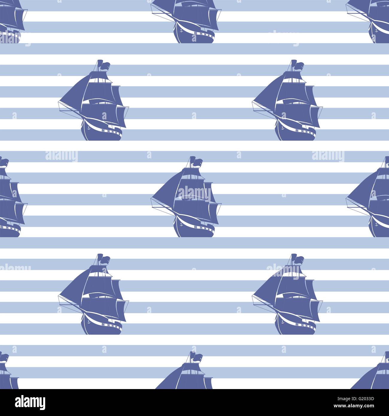 Seamless pattern with ship on striped background Stock Vector Image ...