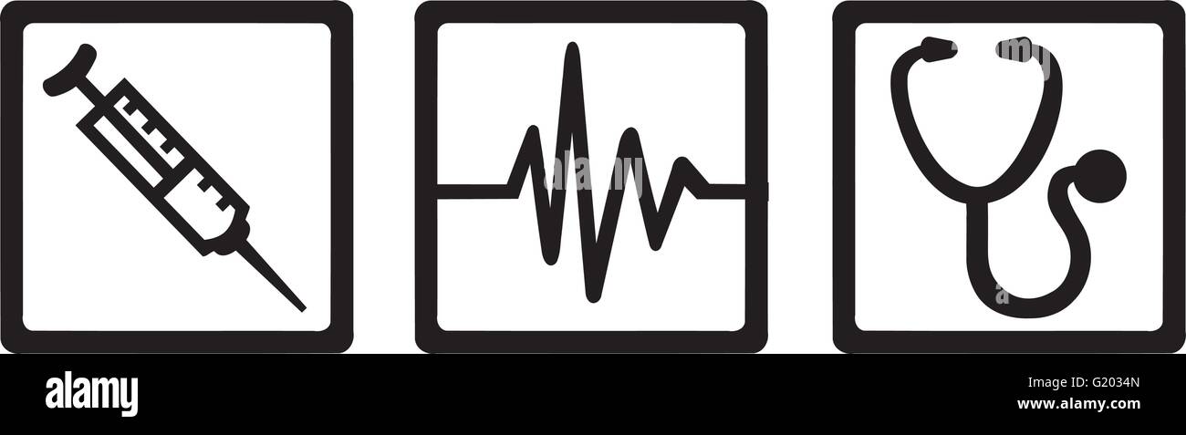 Doctor Tools Syringe Stethoscope Stock Vector Image & Art - Alamy