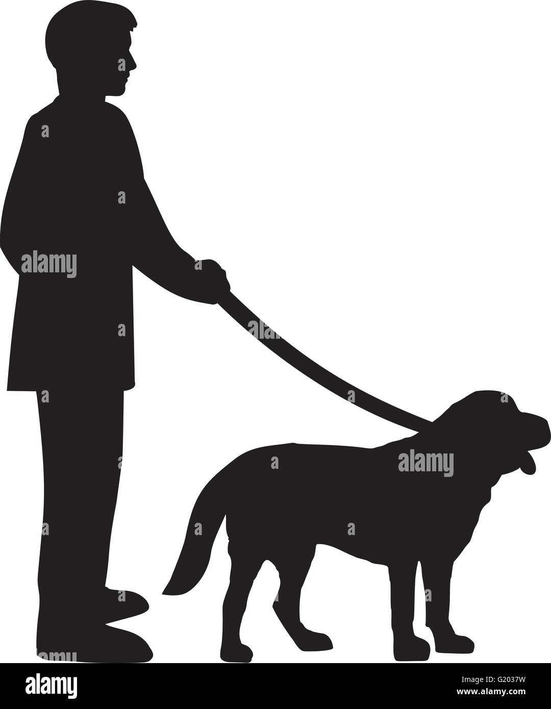 Dog with owner Stock Vector Image & Art - Alamy