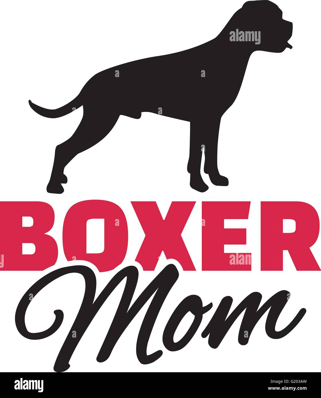 Boxer Mom with dog silhouette Stock Vector Image & Art - Alamy