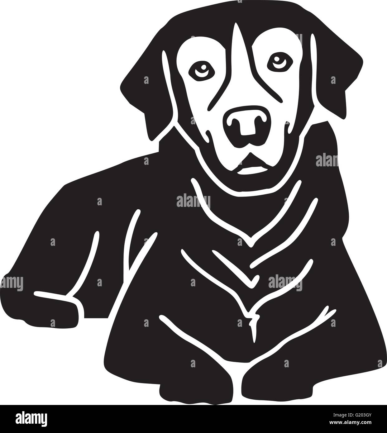 Golden retriever sitting Stock Vector Images - Alamy