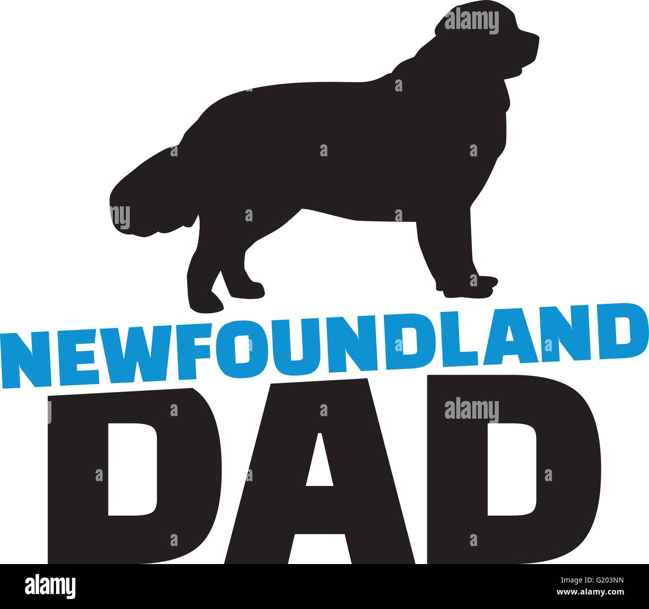 Newfoundland dad with dog silhouette Stock Vector Image & Art - Alamy