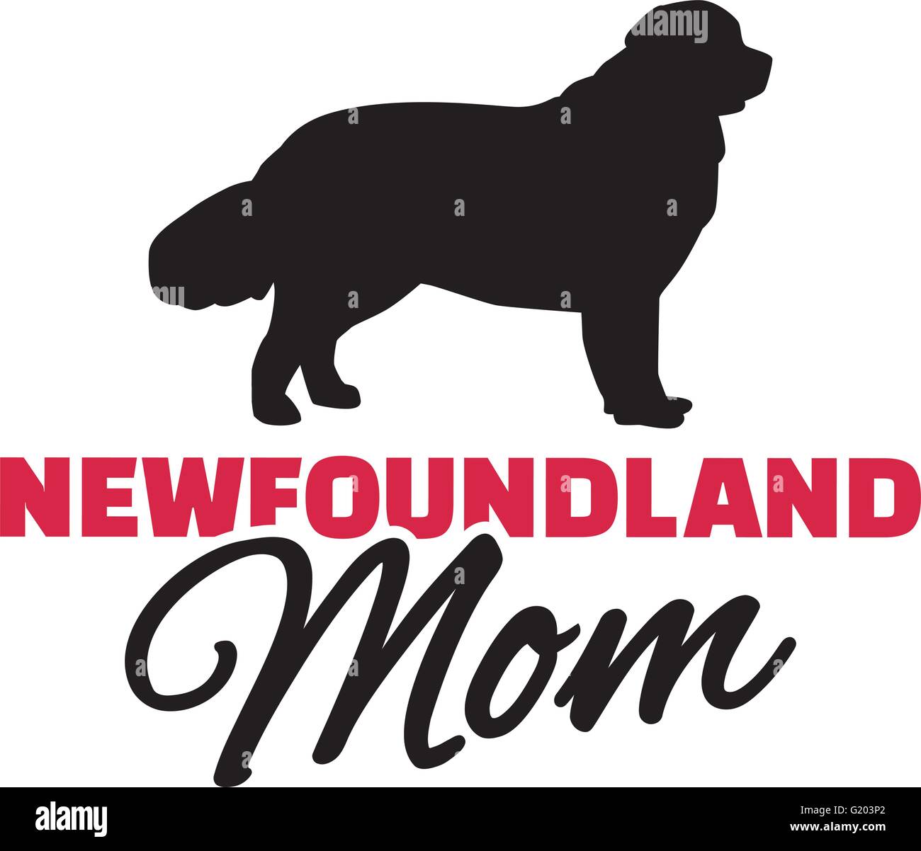 Newfoundland Mom with dog silhouette Stock Vector Image & Art - Alamy