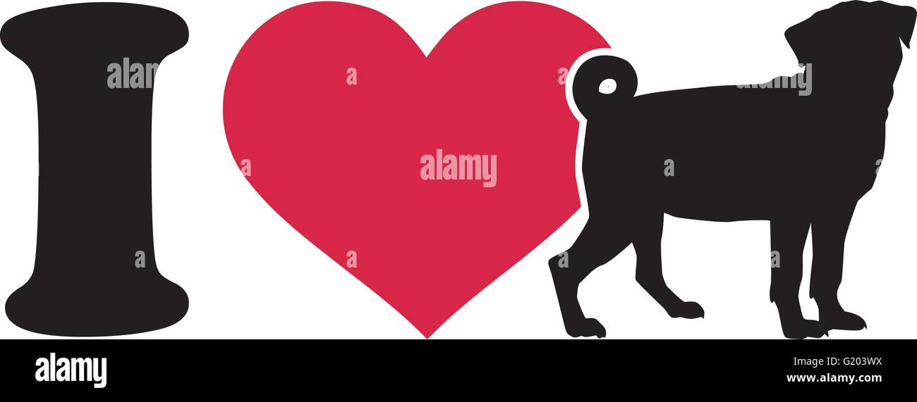 I love pug icon Stock Vector Image & Art - Alamy