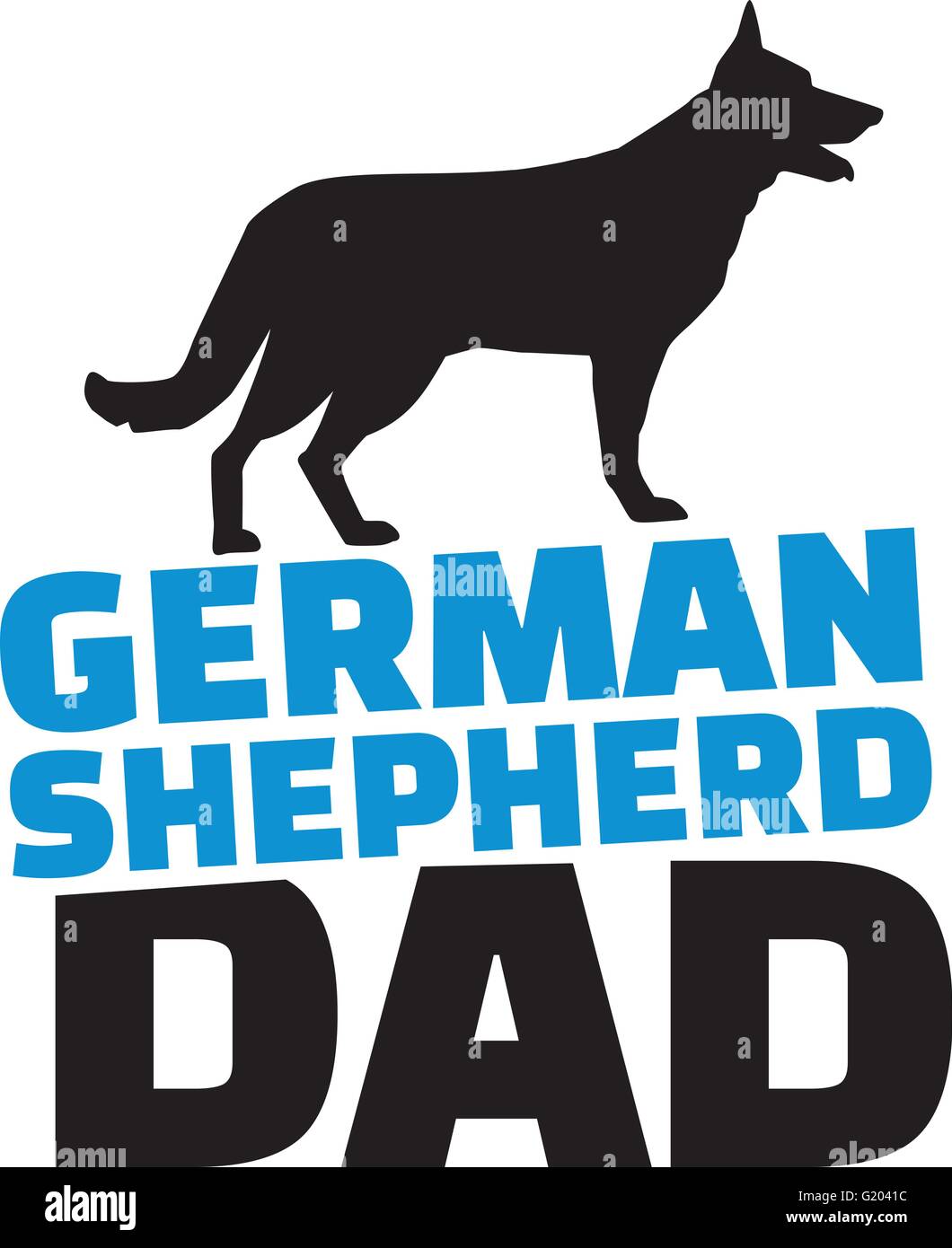 German Shepherd dad with dog silhouette Stock Vector Image & Art - Alamy