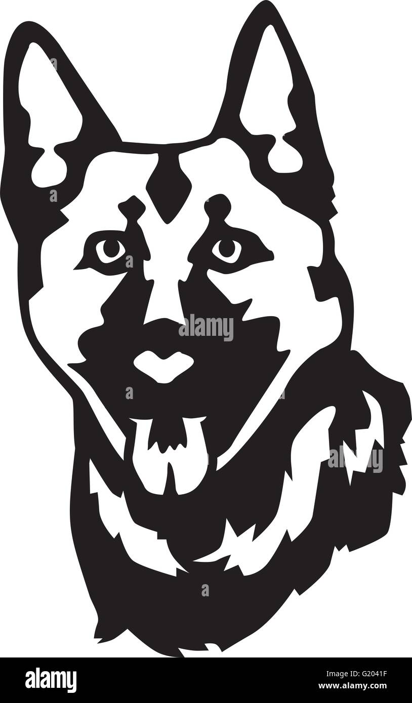 Alsatian head Stock Vector Images - Alamy