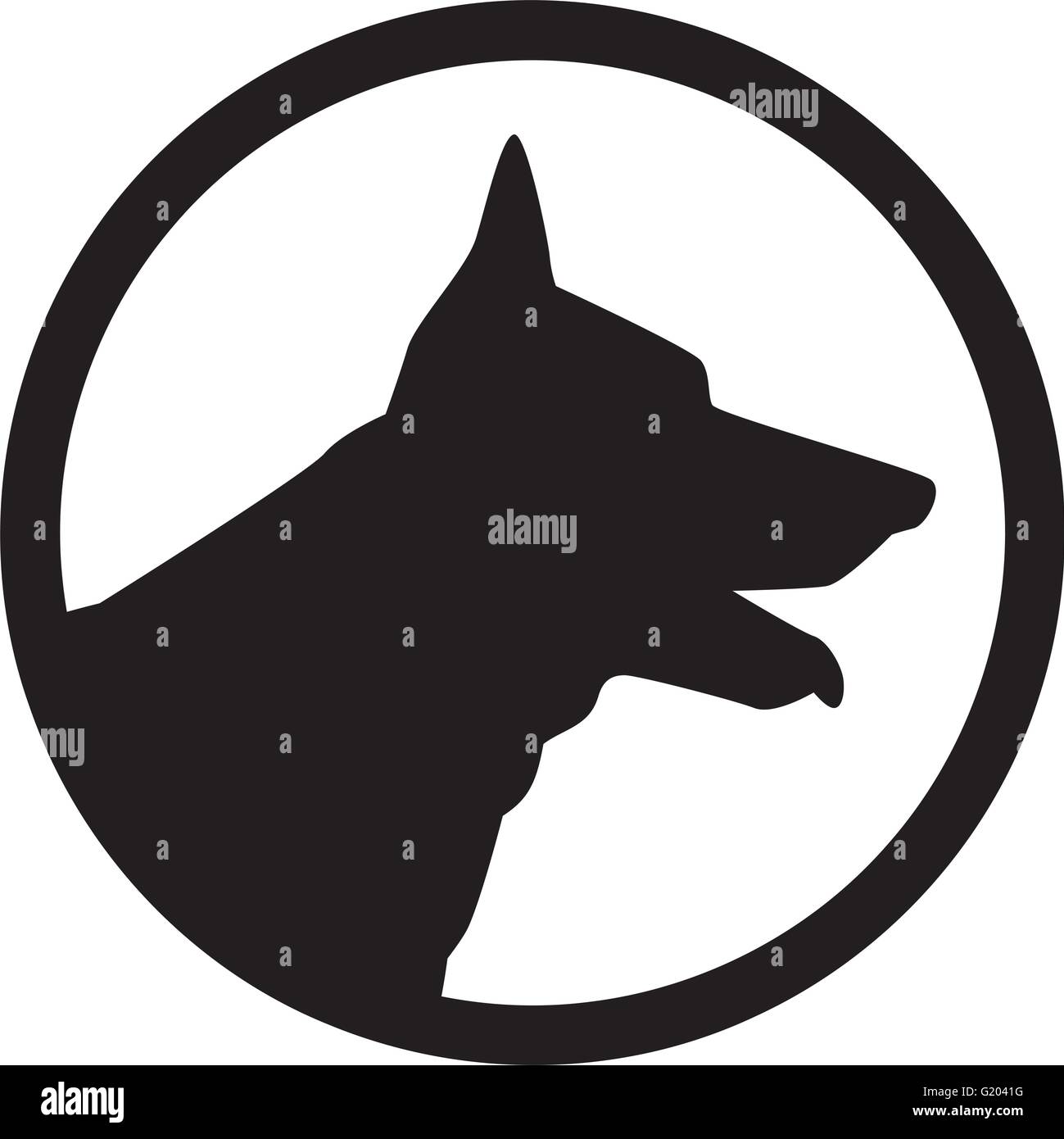 Head german shepherd in Stock Vector Images - Alamy