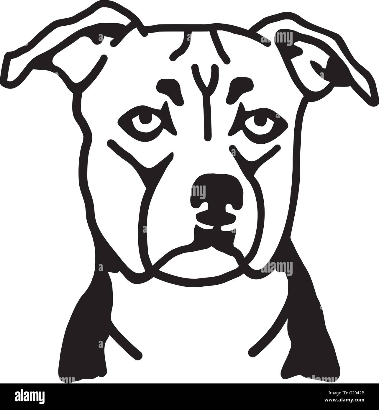 Staffy head silhouette Stock Vector Images - Alamy