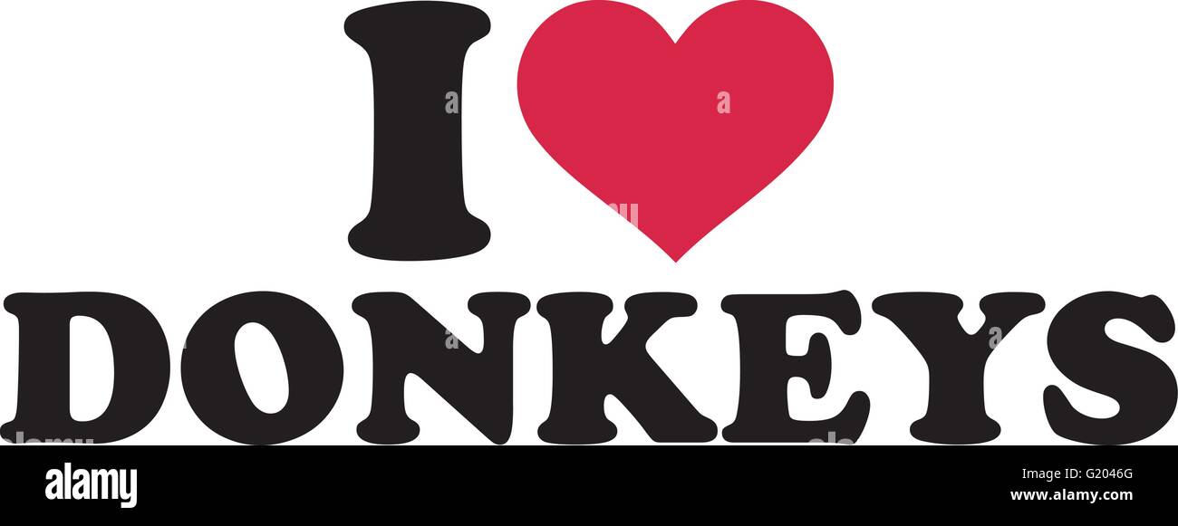I love donkeys Stock Vector Image & Art - Alamy